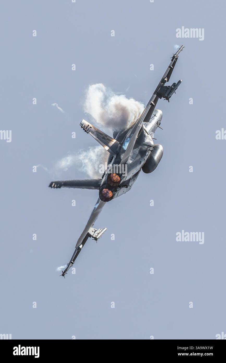 RAAF F-18 Super Hornet seen in the aerial display at the Avalon ...