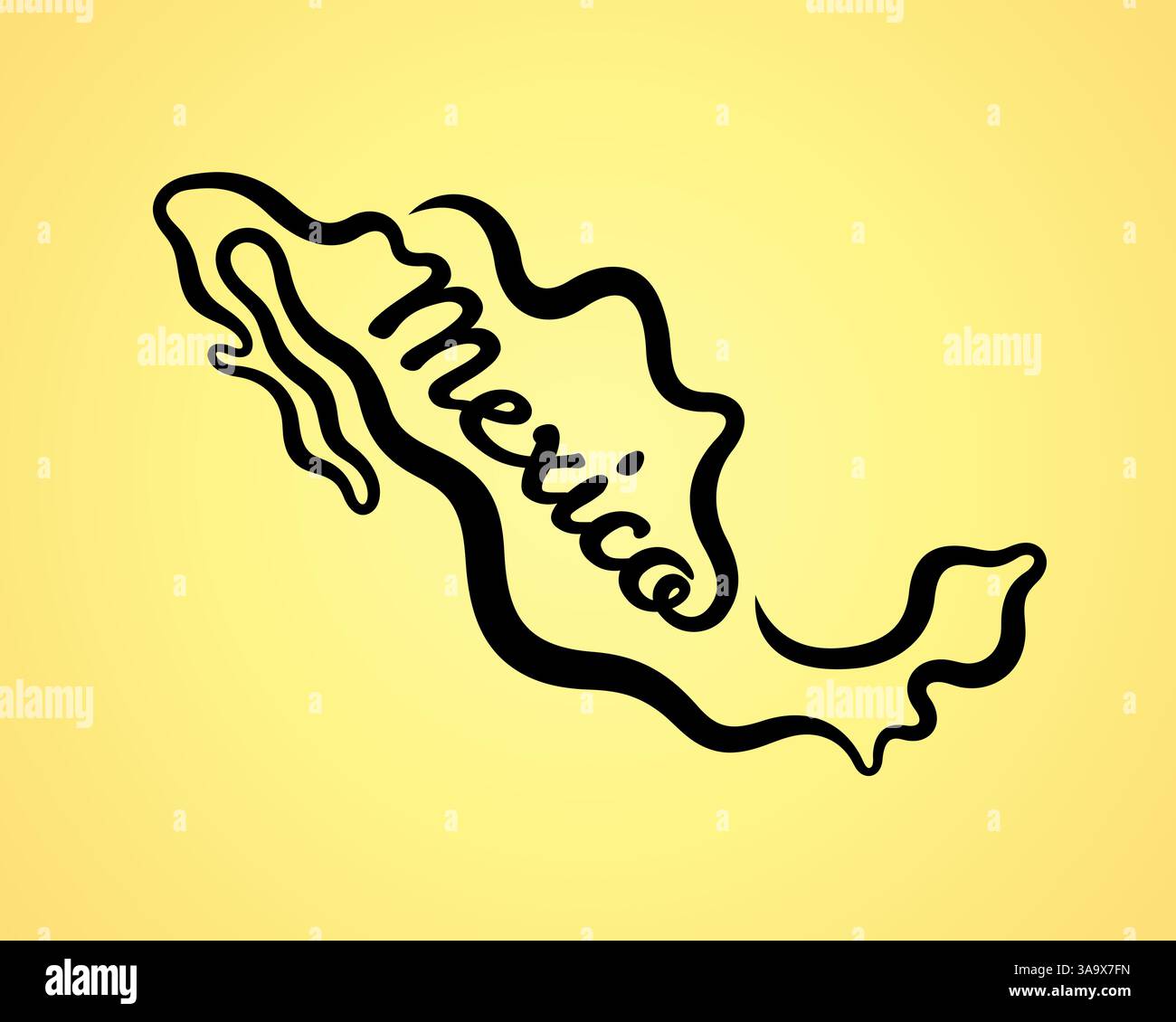 Map of Mexico - shape and name in one line Stock Vector Image & Art - Alamy