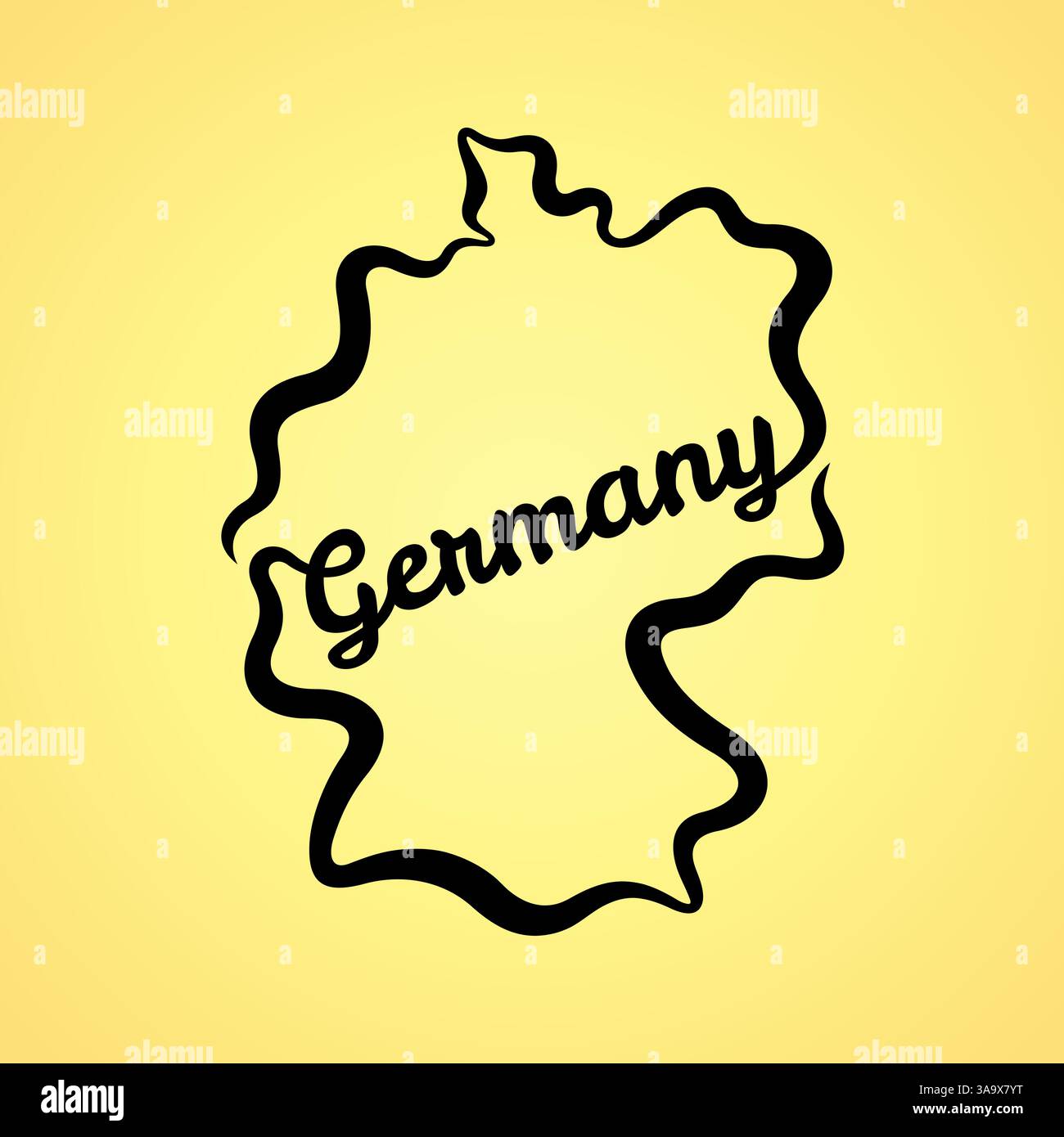 Map of Germany - shape and name in one line Stock Vector Image & Art ...