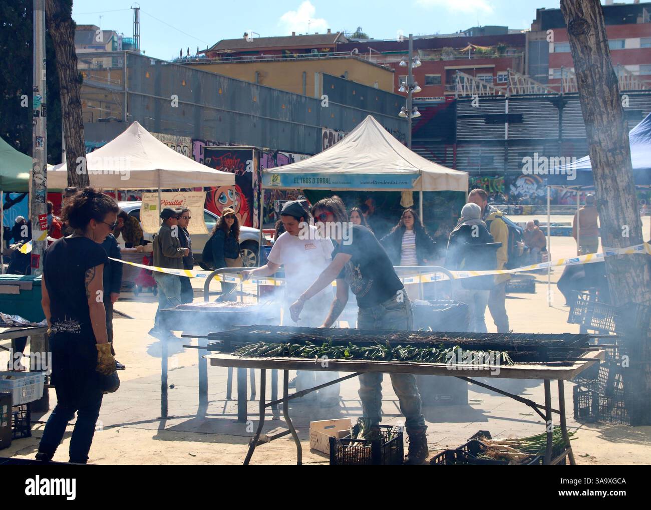 Barcelona, Spain - March 15 2025: Traditional Calçotada Barbecue in ...