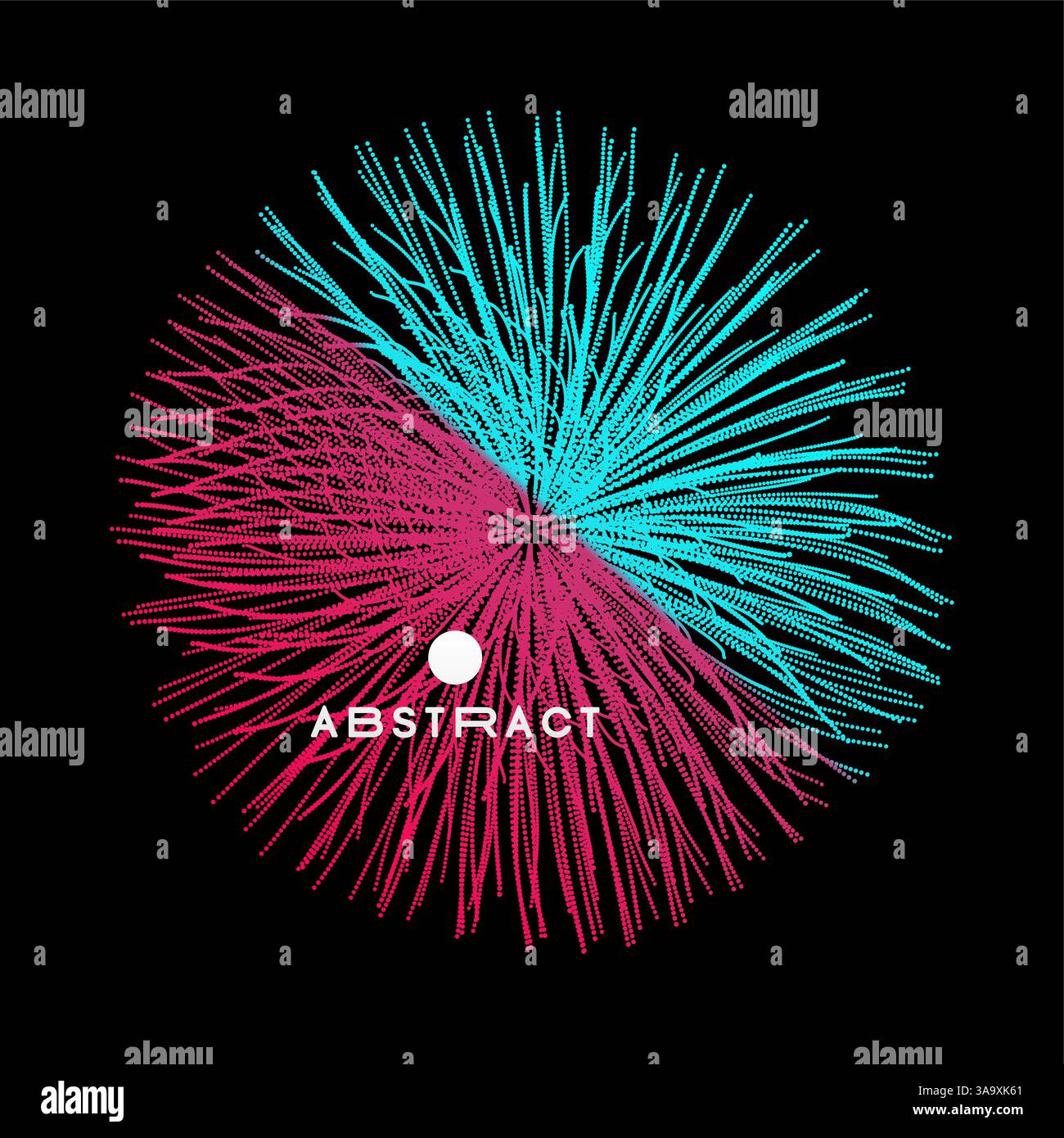 3d abstract sphere. Array with dynamic particles. Modern science and technology element. Vector ...