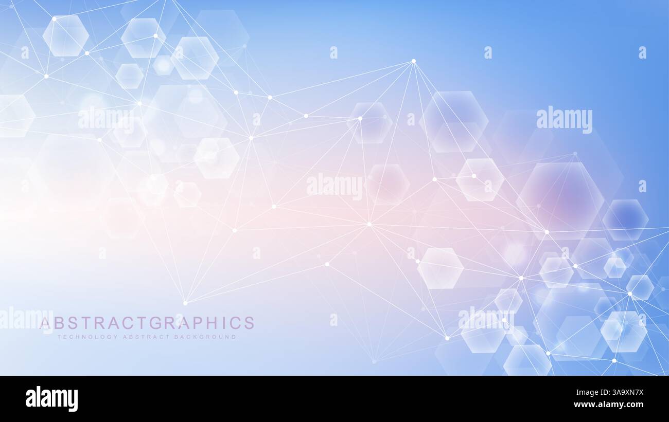 Health care abstract background with lines, dots and hexagons. Medical ...