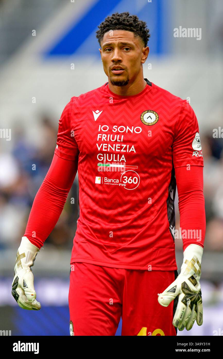 Milano, Italy. 30th Mar, 2025. Goalkeeper Maduka Okoye (40) of Udinese ...