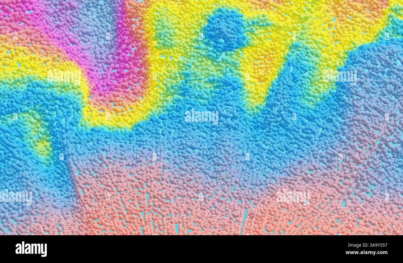 Liquid paint abstraction. Art design. Texture with dynamic particles ...