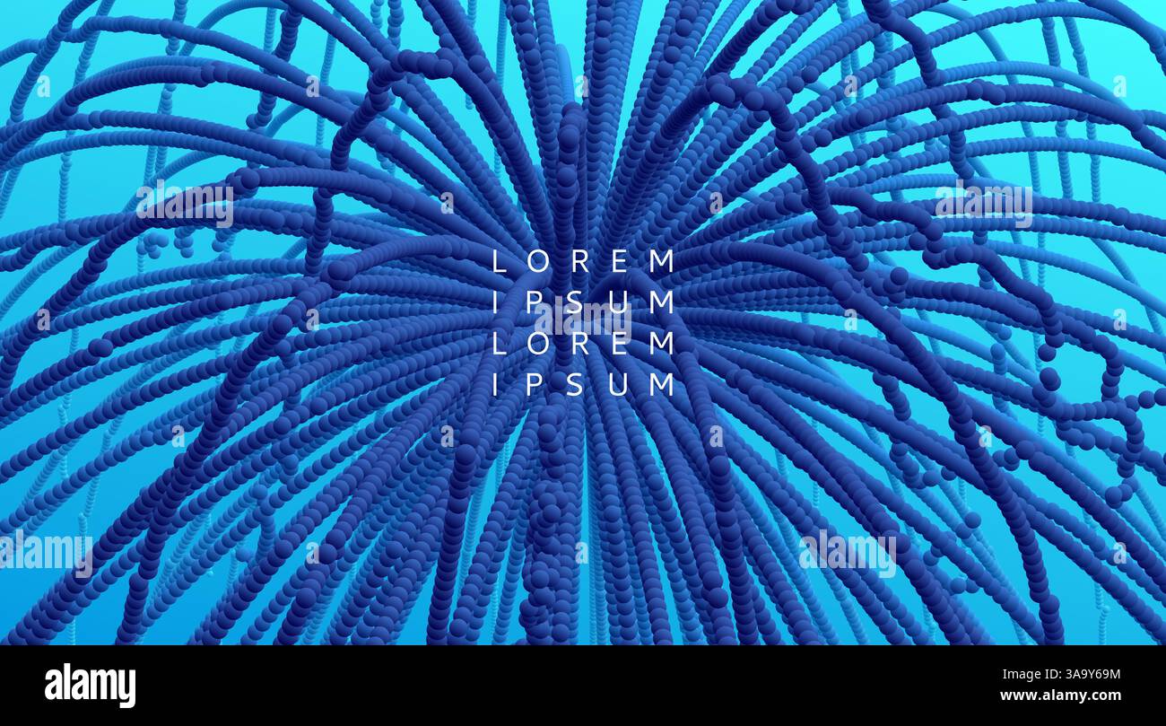 Array with dynamic emitted particles. Abstract background. 3d vector illustration Stock Vector ...