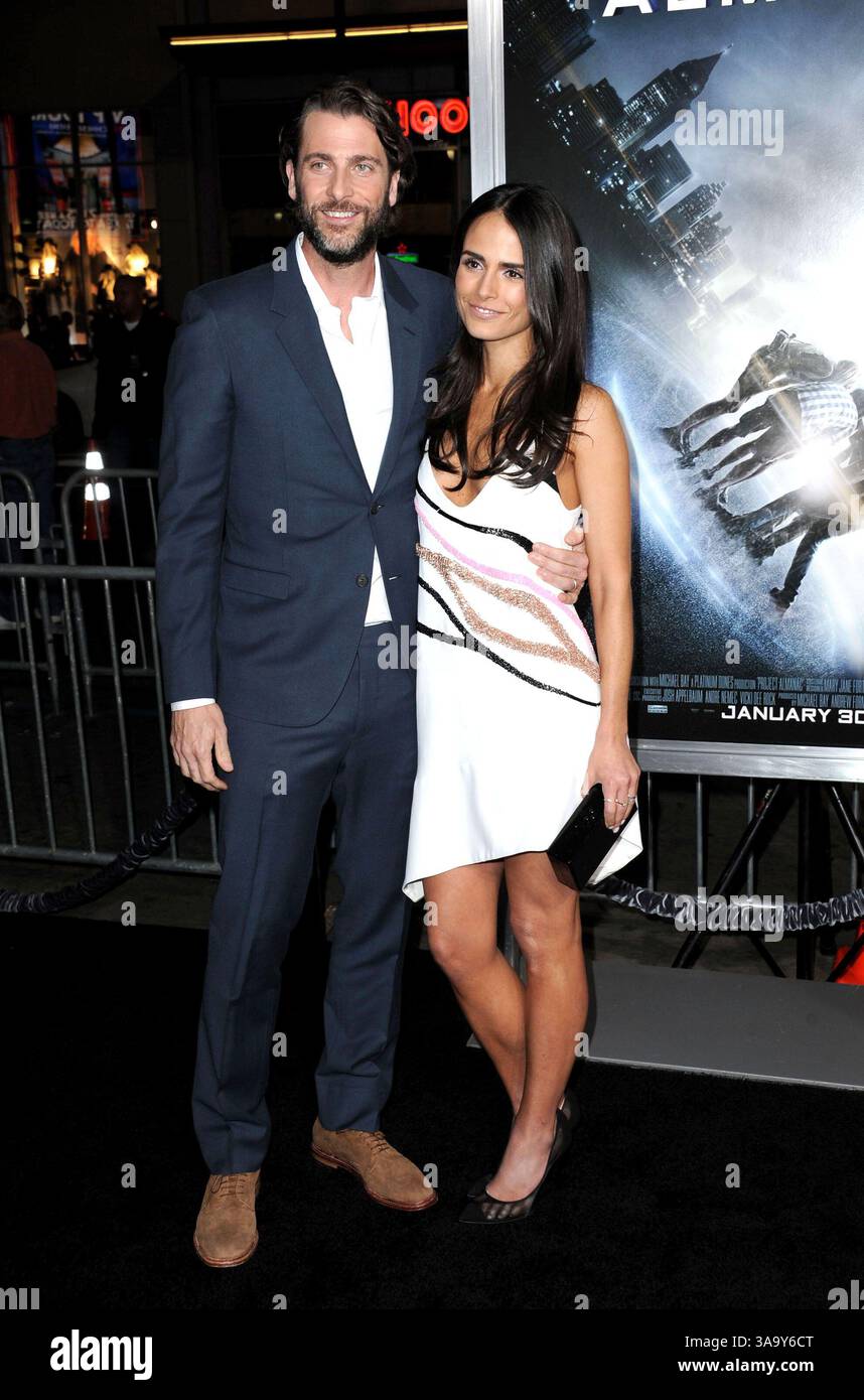Andrew Form and Jordana Brewster at the premiere of 'Project Almanac ...