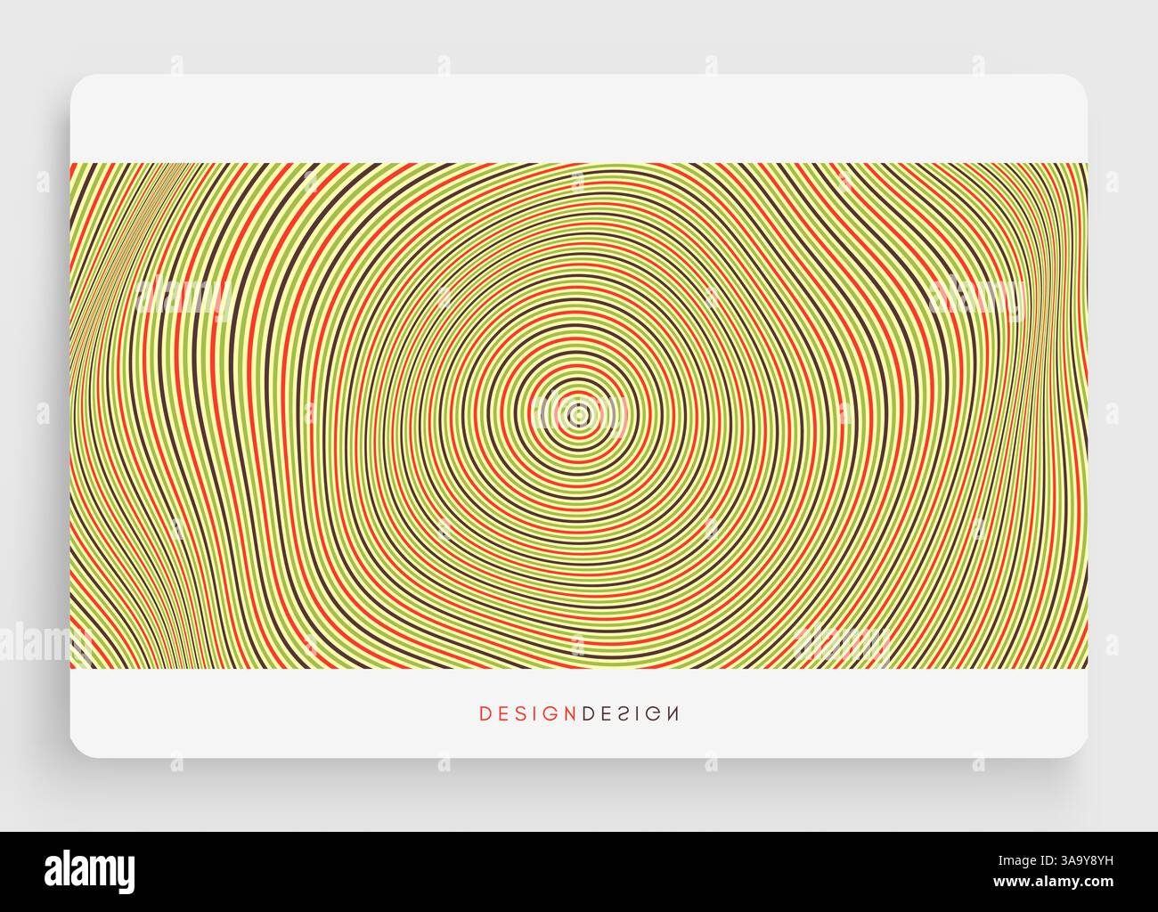 Abstract circular striped background. Pattern with optical illusion. 3D geometrical vector ...