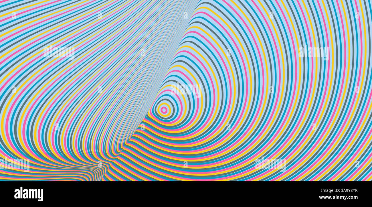 Pattern with optical illusion. Abstract striped background. 3d vector ...