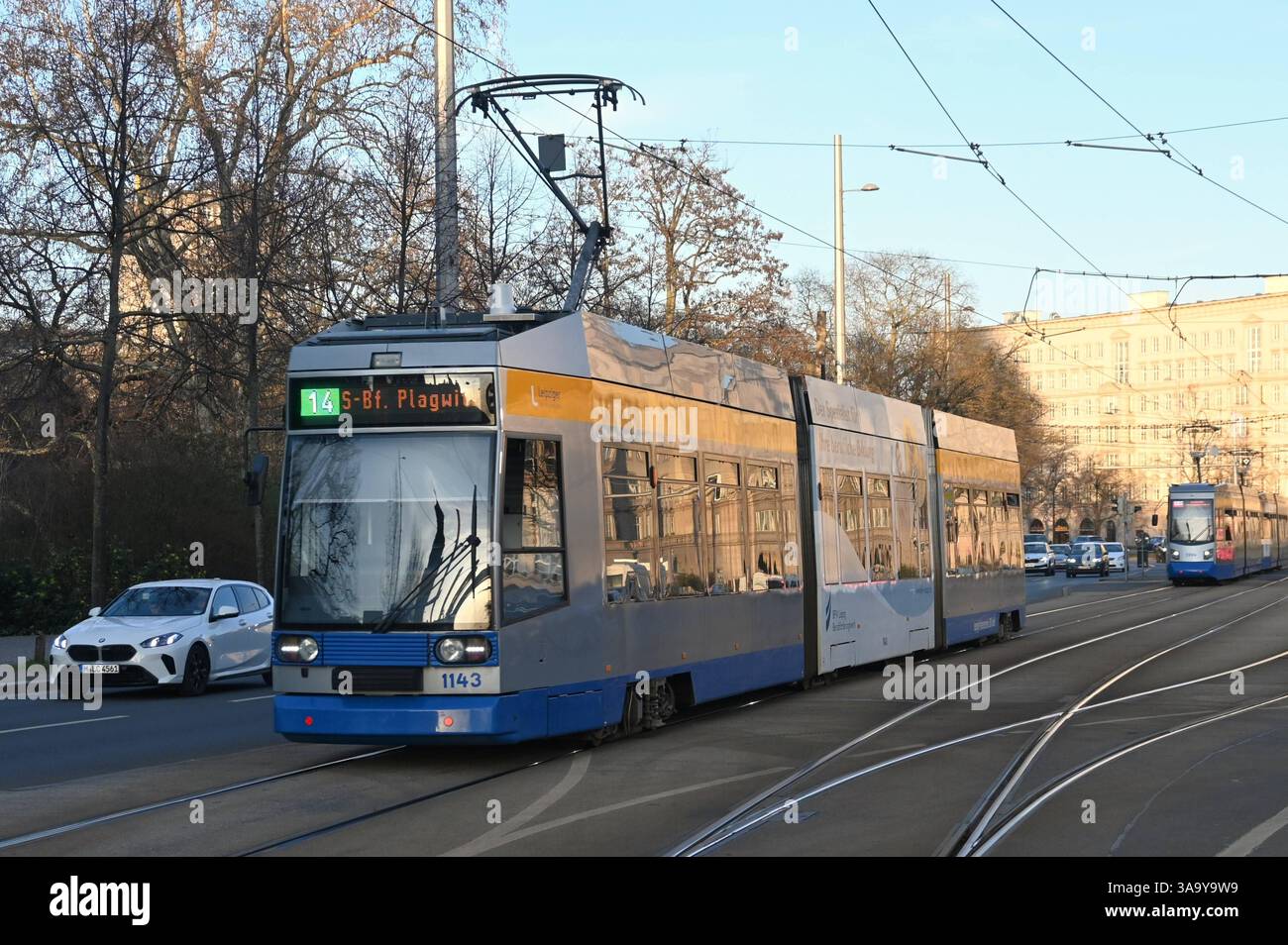 Leipzig, Tram bzw Strassenbahn in der Innenstadt. Leipziger ...