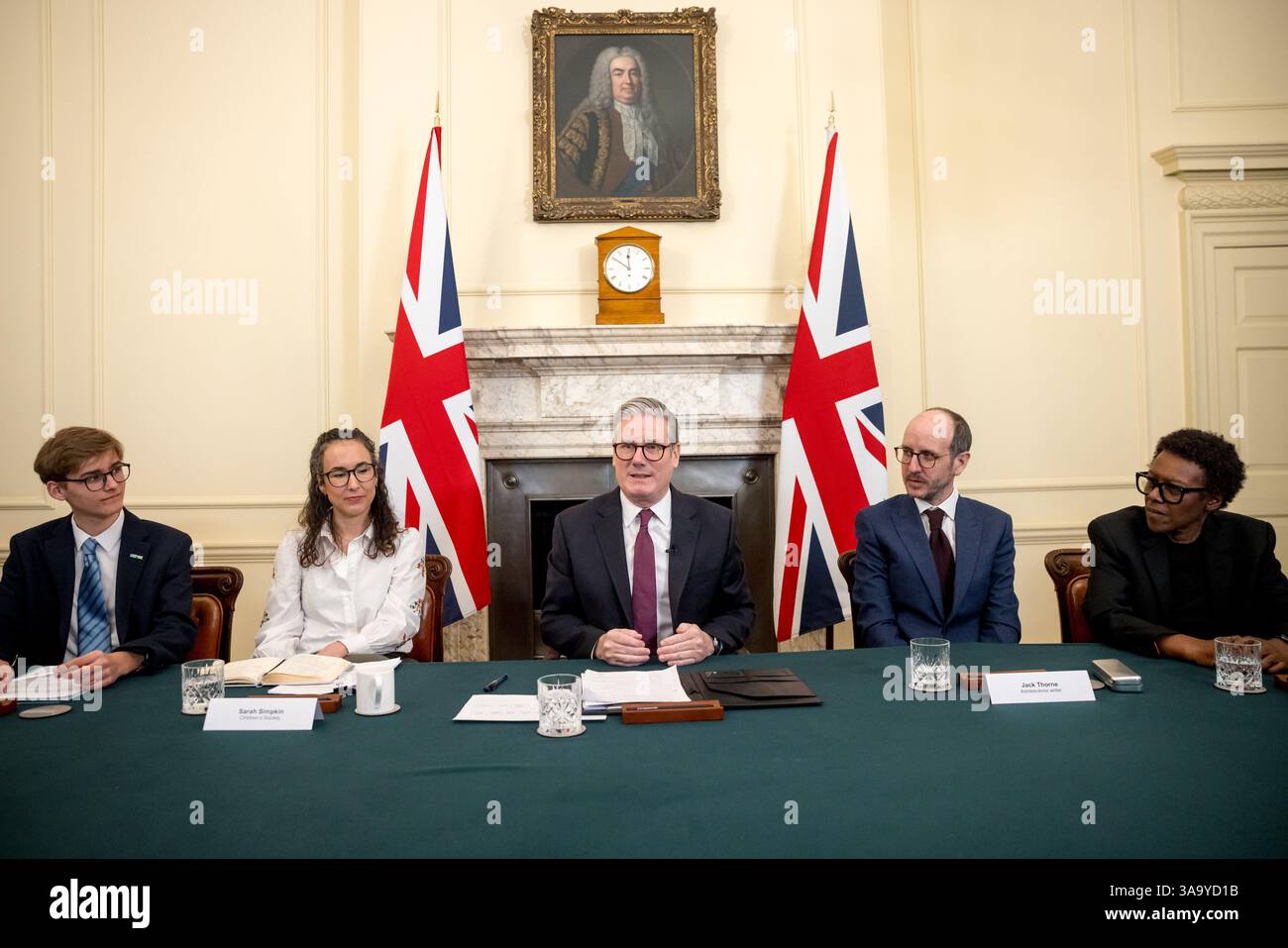 Prime Minister Sir Keir Starmer meets with writer Jack Thorne (second ...