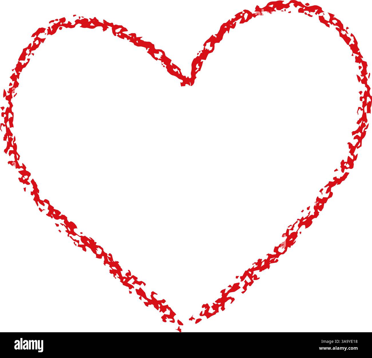 Chalk doodle heart. Hand drawn vector textured red chalk heart shape design element Stock Vector ...
