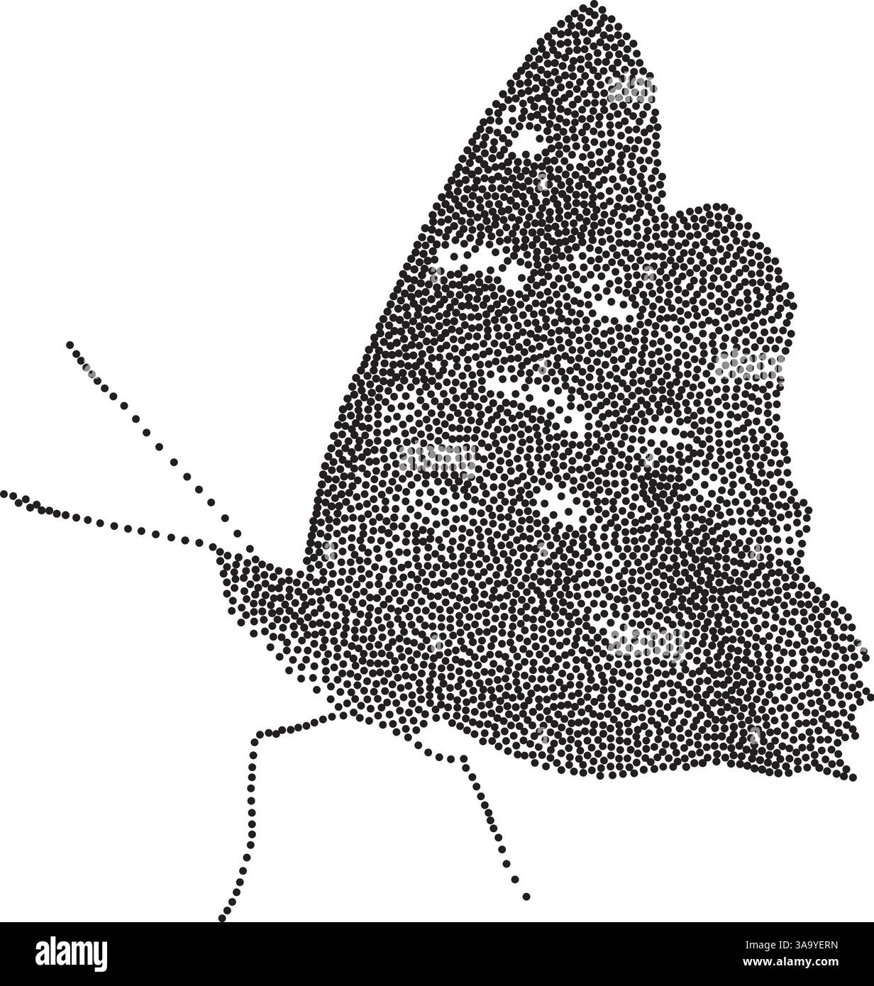 Stipple dotted butterfly for trendy y2k retro collage. Vector isolated ...