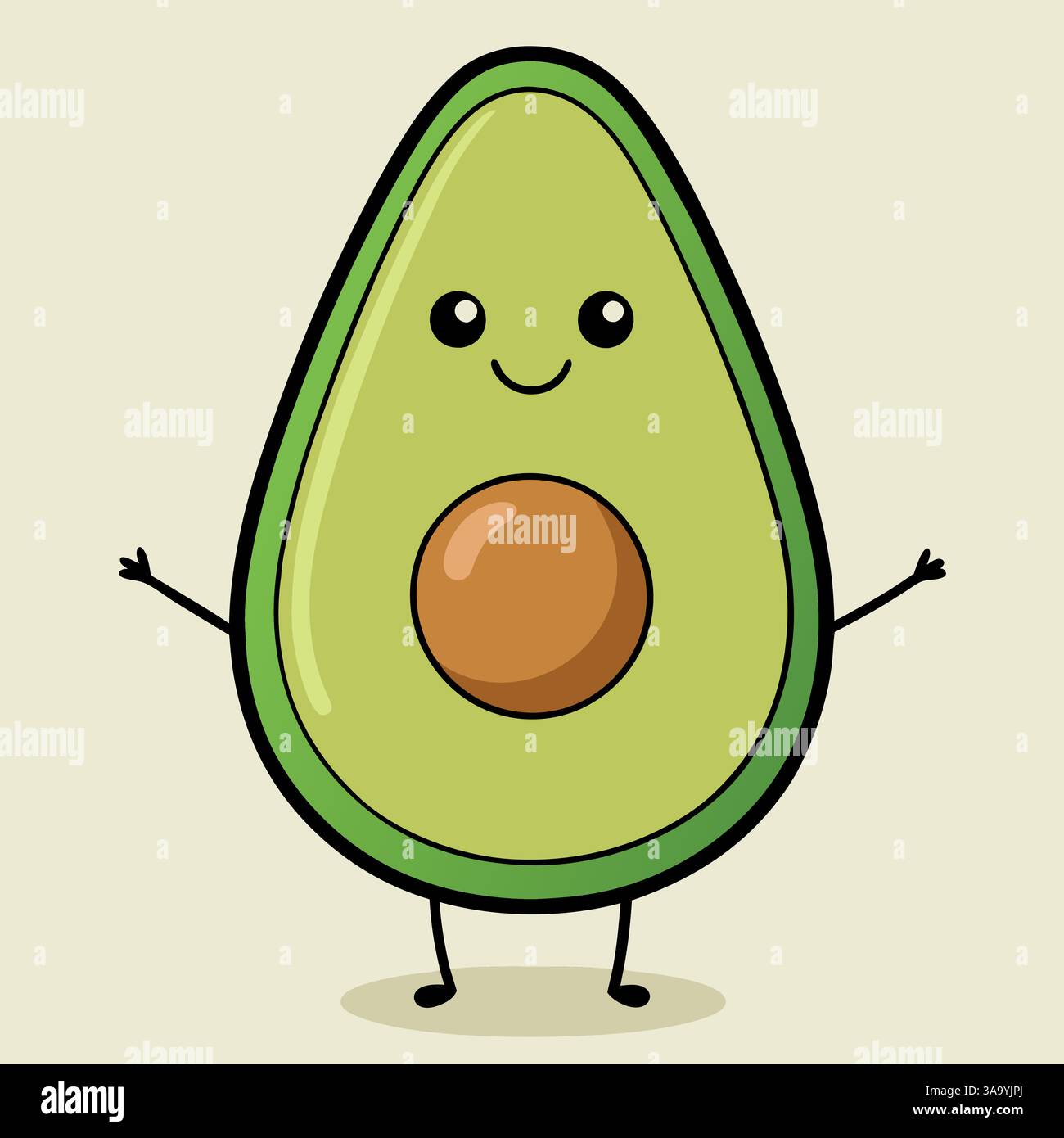 Smiling avocado half with seed vector illustration Stock Vector Image ...