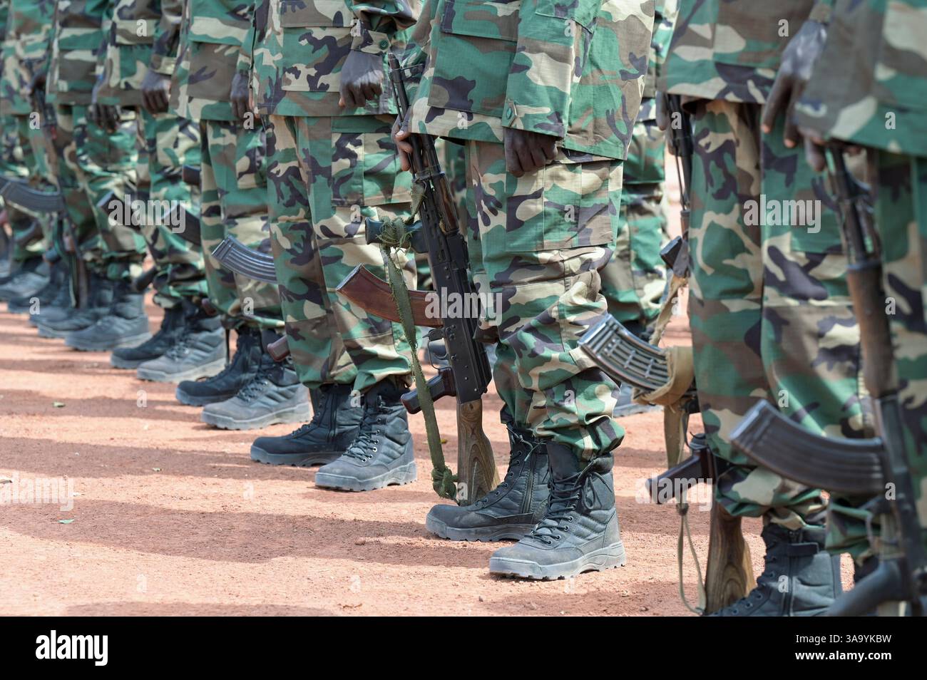 SOUTH-SUDAN, Lakes state, Rumbek, armed SPLA forces at airport ...