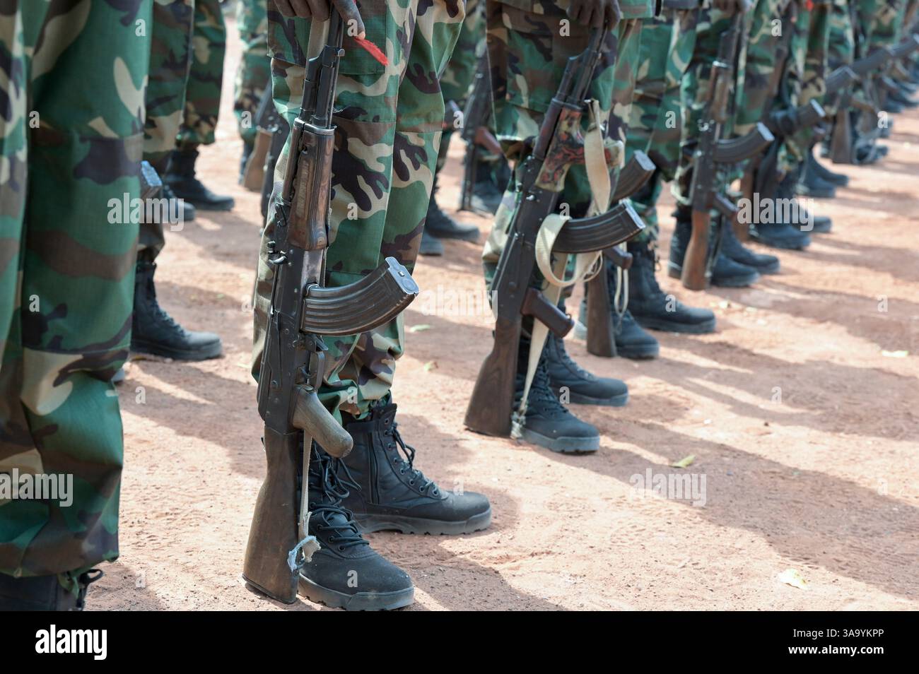 SOUTH-SUDAN, Lakes state, Rumbek, armed SPLA forces at airport ...