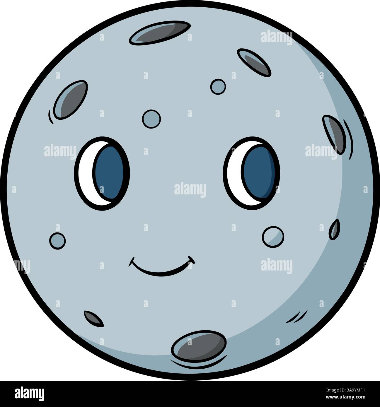 Smiling full moon with craters vector illustration Stock Vector Image ...