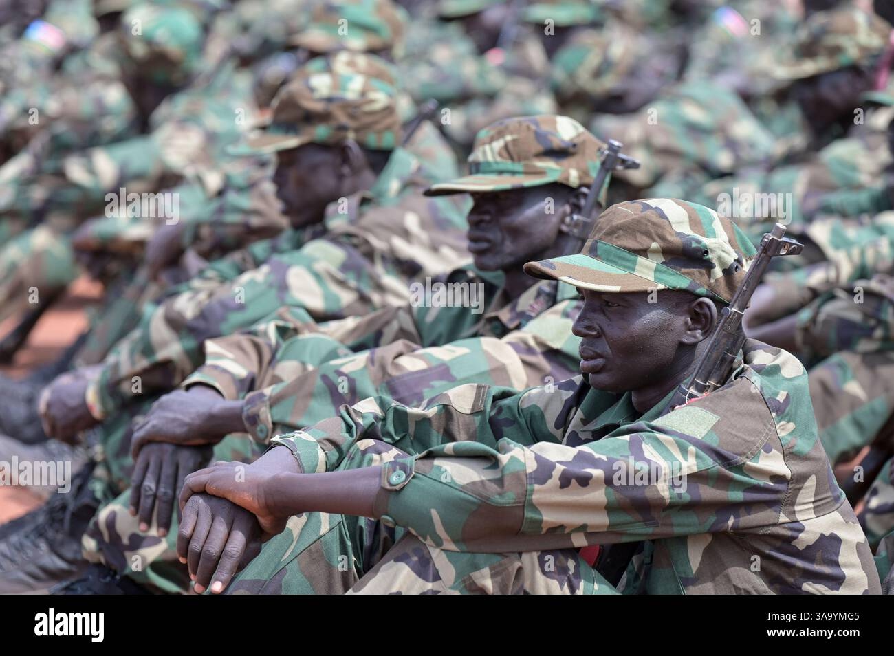 SOUTH-SUDAN, Lakes state, Rumbek, armed SPLA forces at airport ...