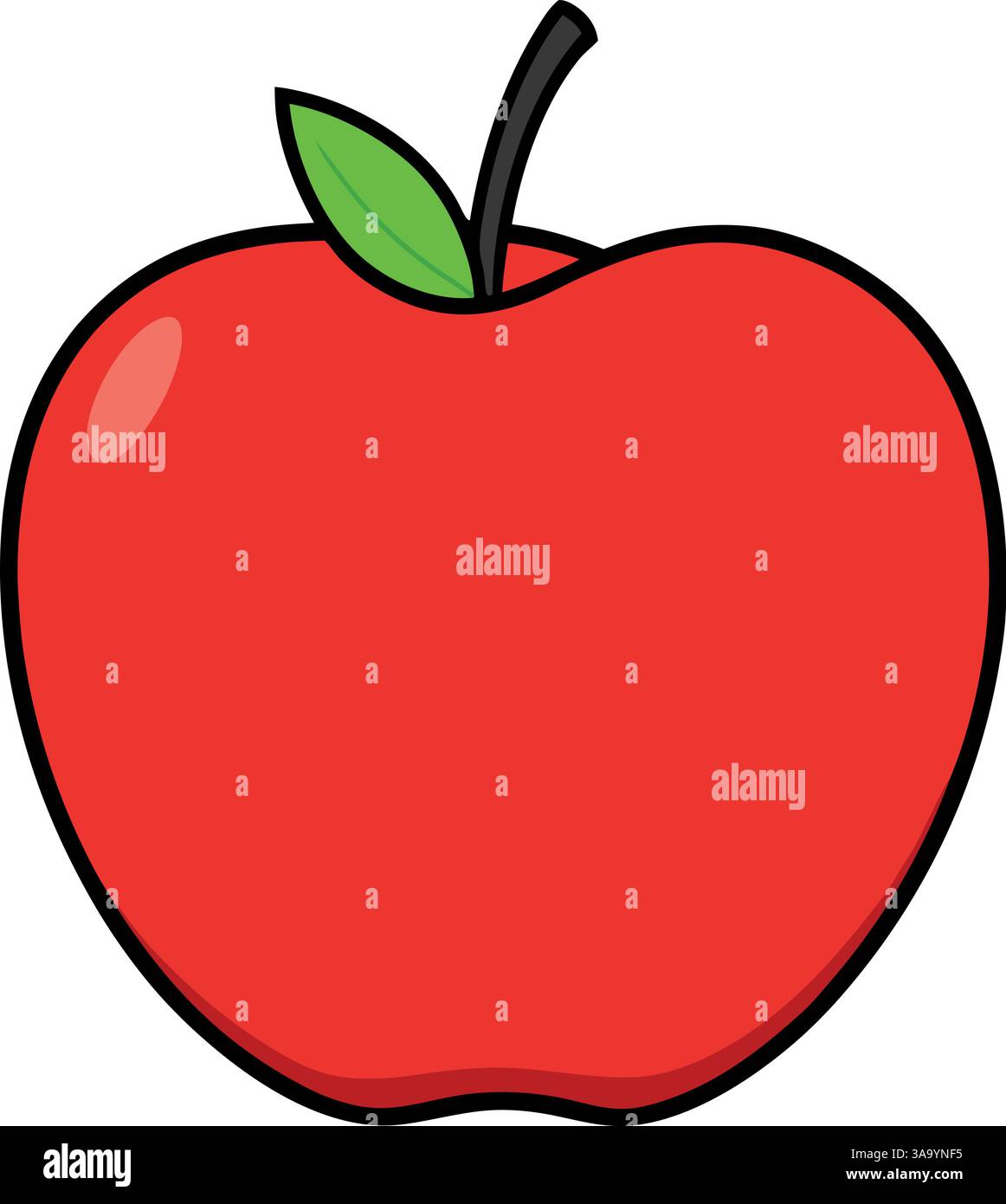 Simple red apple fruit vector illustration Stock Vector Image & Art - Alamy