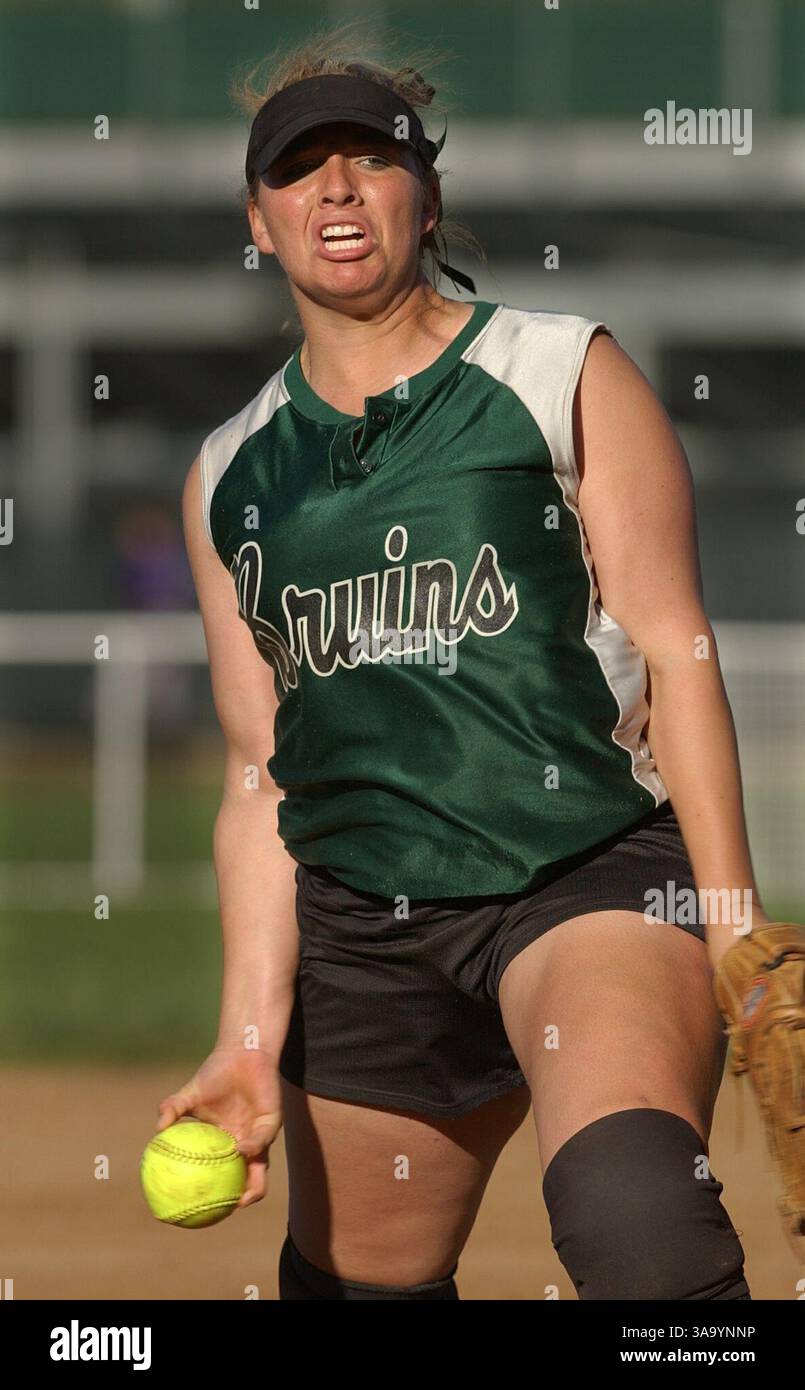 Ponderosa High School girls softball pitcher Toni Rodriguez (cq) during ...