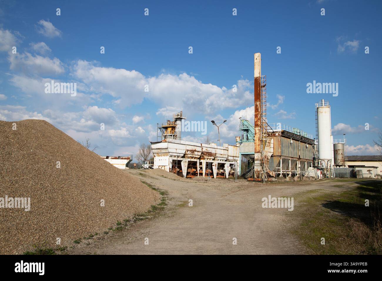 Deserted mine featuring old rock-crushing machines and crumbling ...