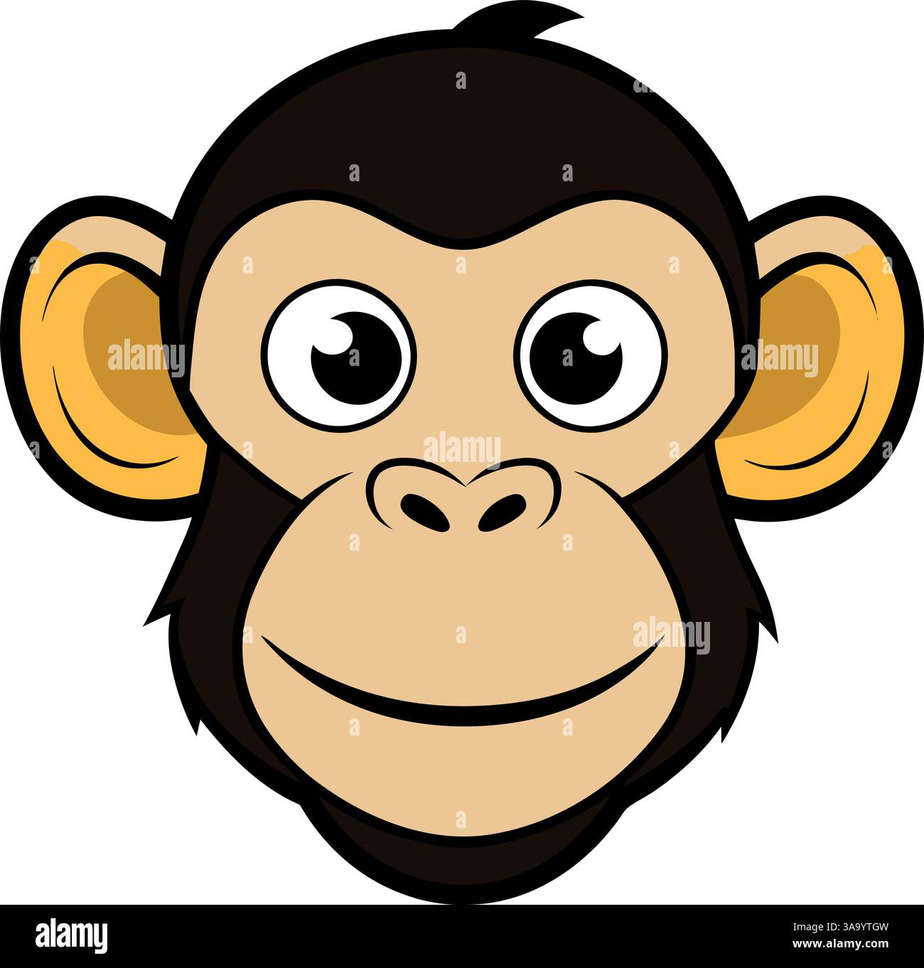 Smiling monkey face vector illustration Stock Vector Image & Art - Alamy