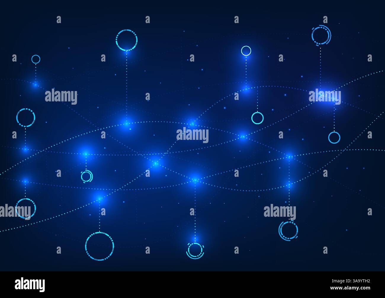 Abstract technology background. Overlapping and branching lines represent the integration of big ...