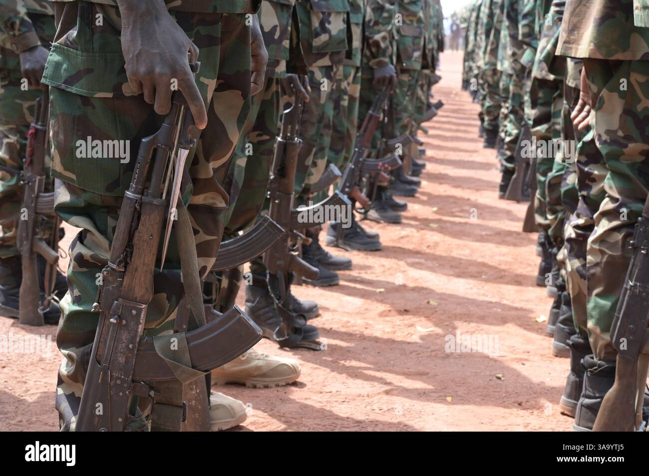 SOUTH-SUDAN, Lakes state, Rumbek, armed SPLA forces at airport ...