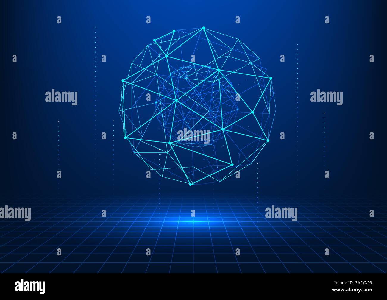 Abstract technology background. Circles with lines connecting them ...