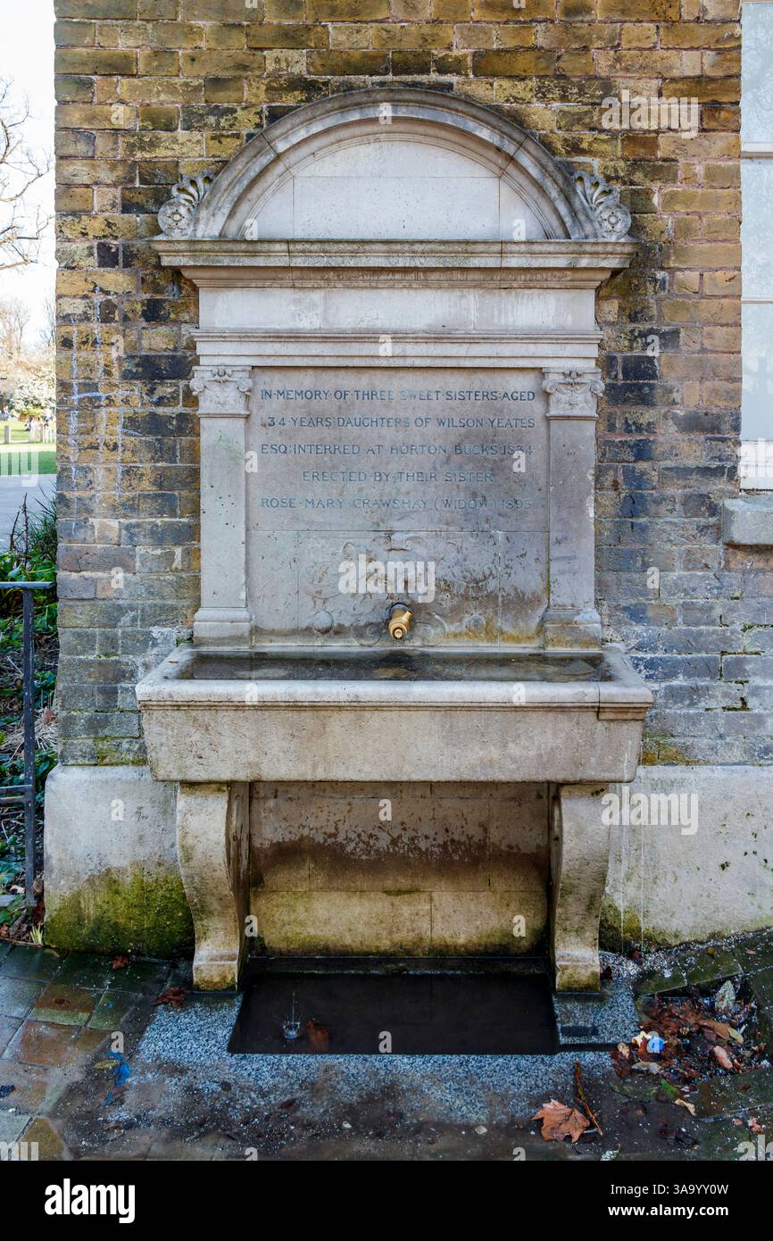 A mural drinking fountain on the North end of Clissold House, installed ...