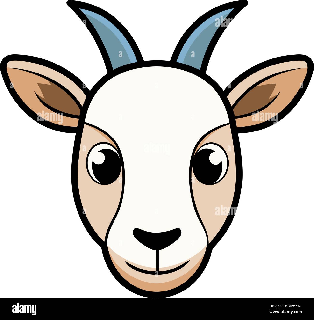 Goat face with horns vector illustration Stock Vector Image & Art - Alamy