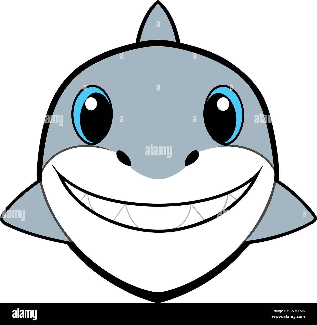 Smiling shark face vector illustration Stock Vector Image & Art - Alamy