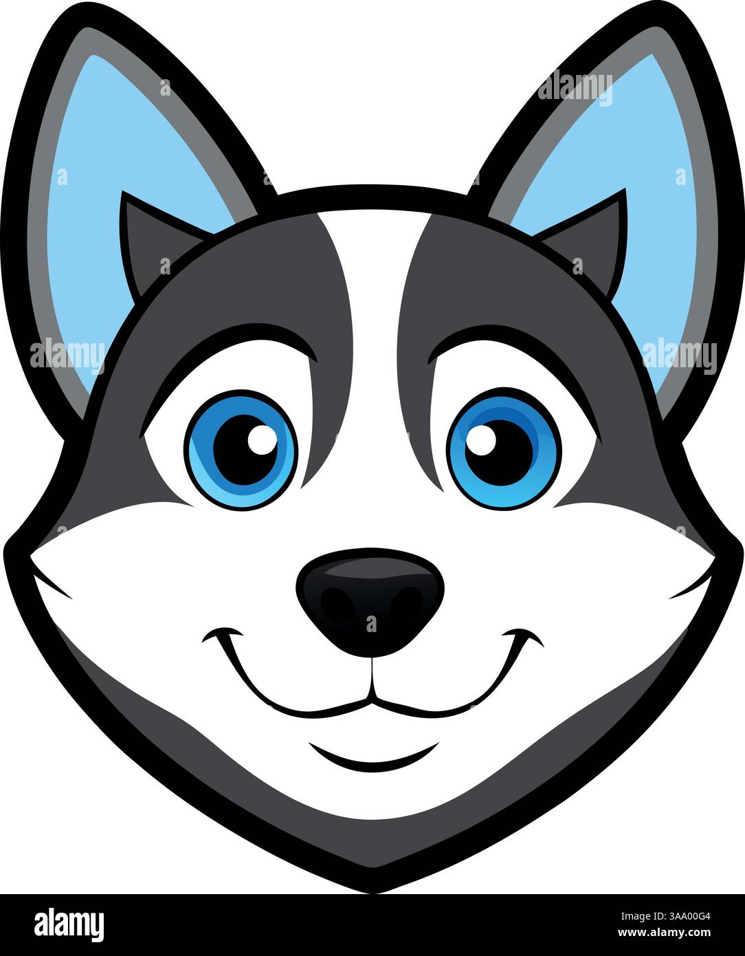 Smiling husky dog face vector illustration Stock Vector Image & Art - Alamy