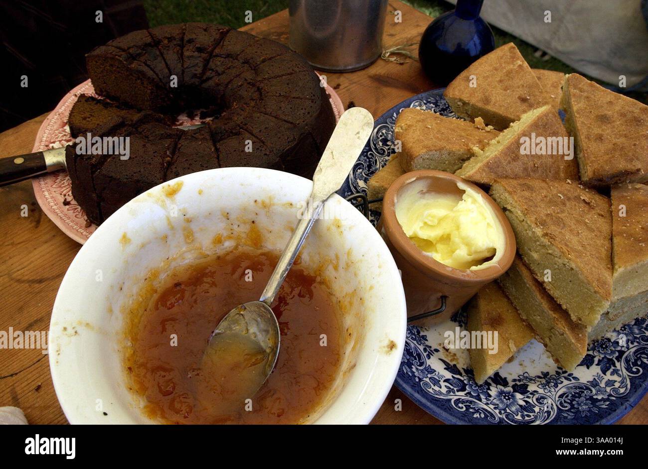 A sample of authentic period foods prepared by Sharyle Leidy (CQ) of ...