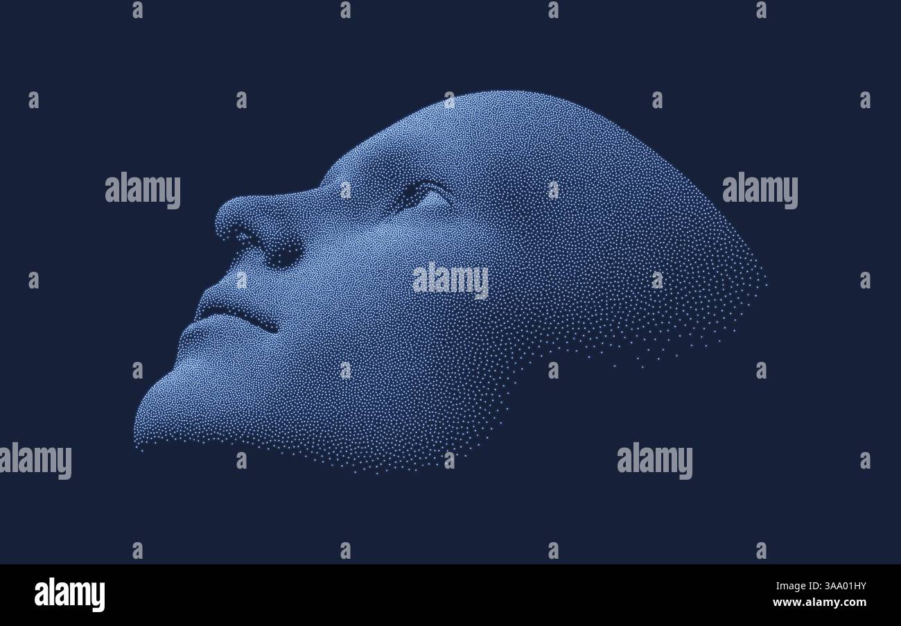 Network Forming Ai Human Face Technology And Robotics Concept Anonymous Social Masking Cyber