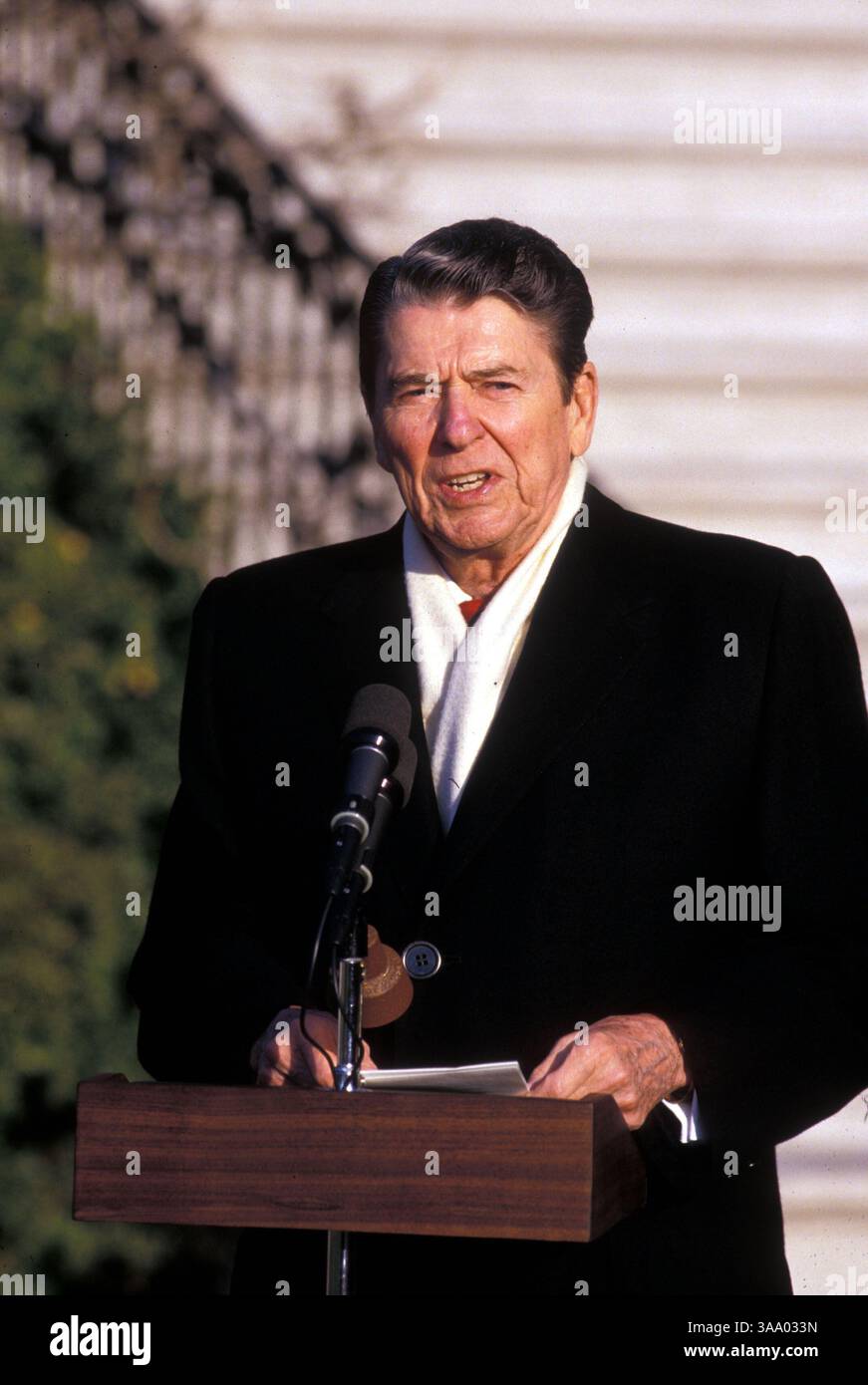 Aug 05, 1895; Washington D.C., DC, USA; President RONALD REAGAN speaks ...