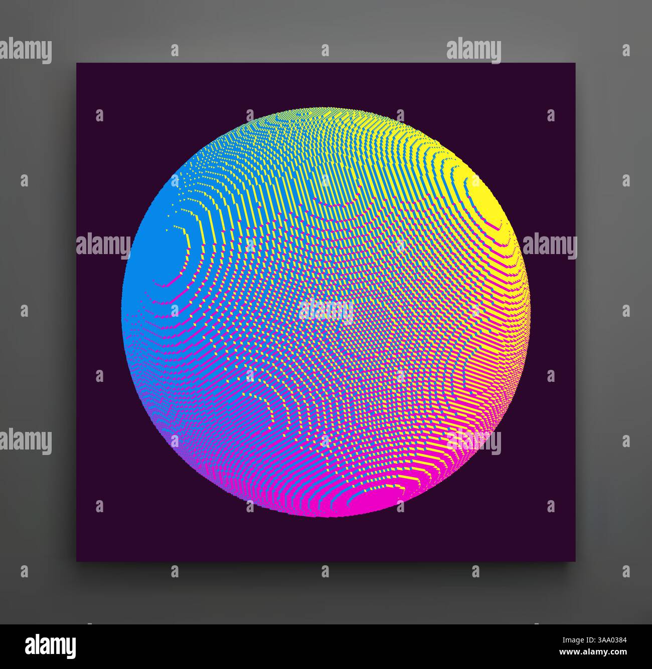 Sphere made of cubes. Element for design. Art geometric primitive ...