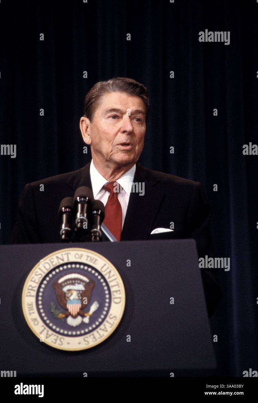 Mar 22, 1988; Washington, DC, USA; US President RONALD REAGAN ...