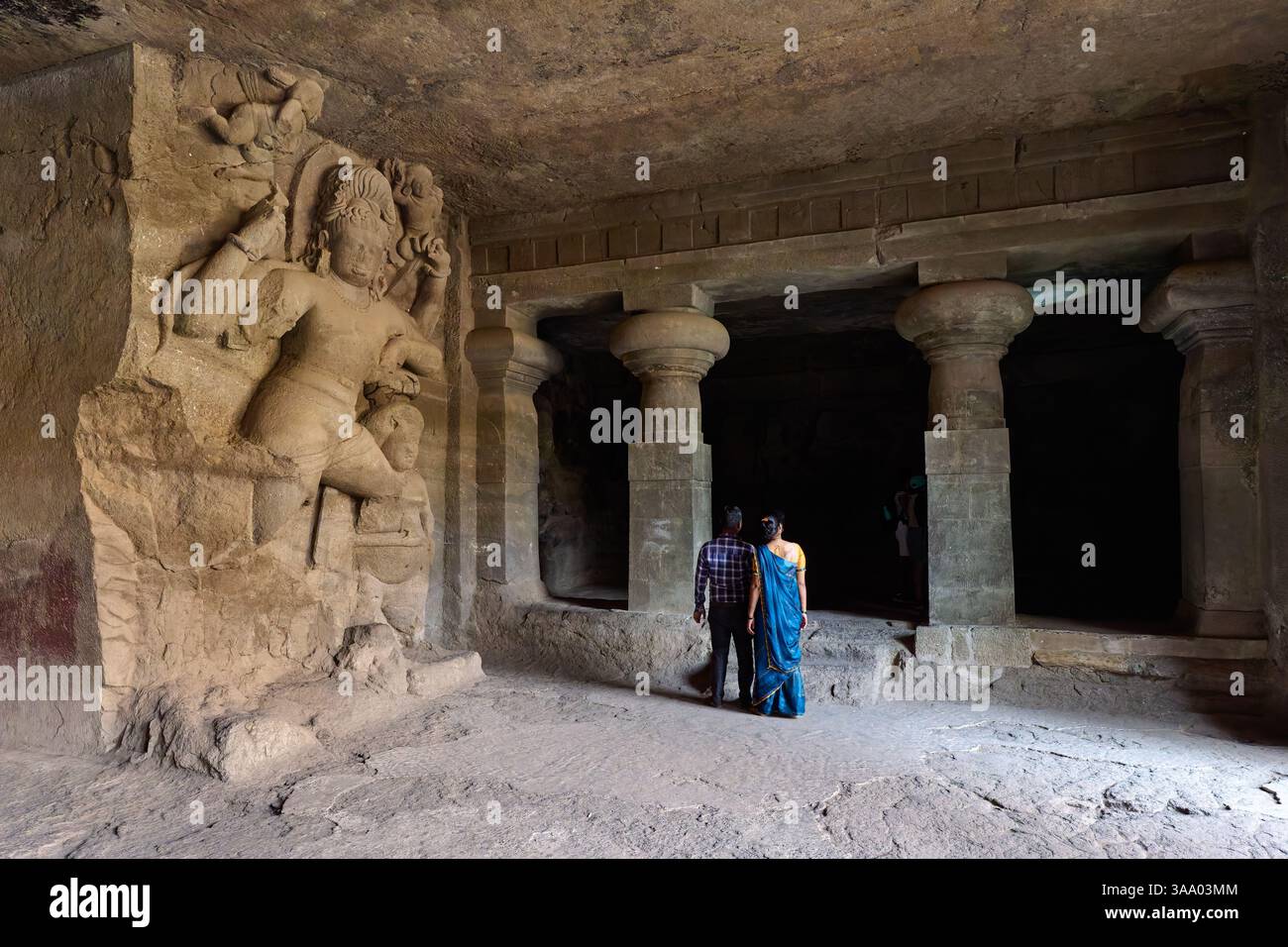 Elephanta caves, Mumbai, Shiva Temple, eastern shrine, Bombay, India ...