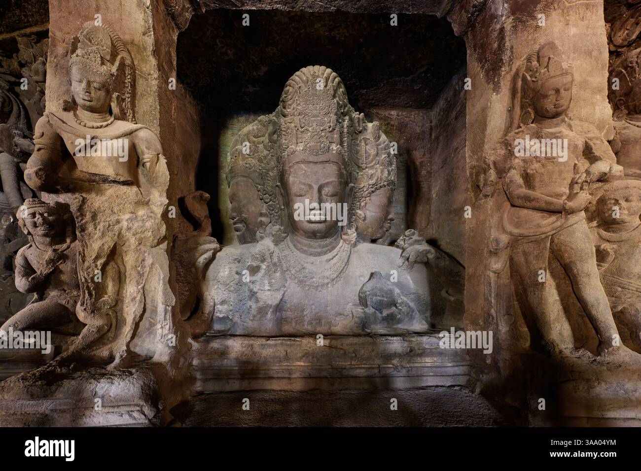the Eternal Shiva, the Sadashiva, Elephanta caves, Mumbai, Bombay ...