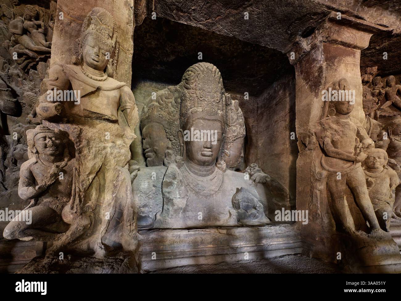 the Eternal Shiva, the Sadashiva, Elephanta caves, Mumbai, Bombay ...