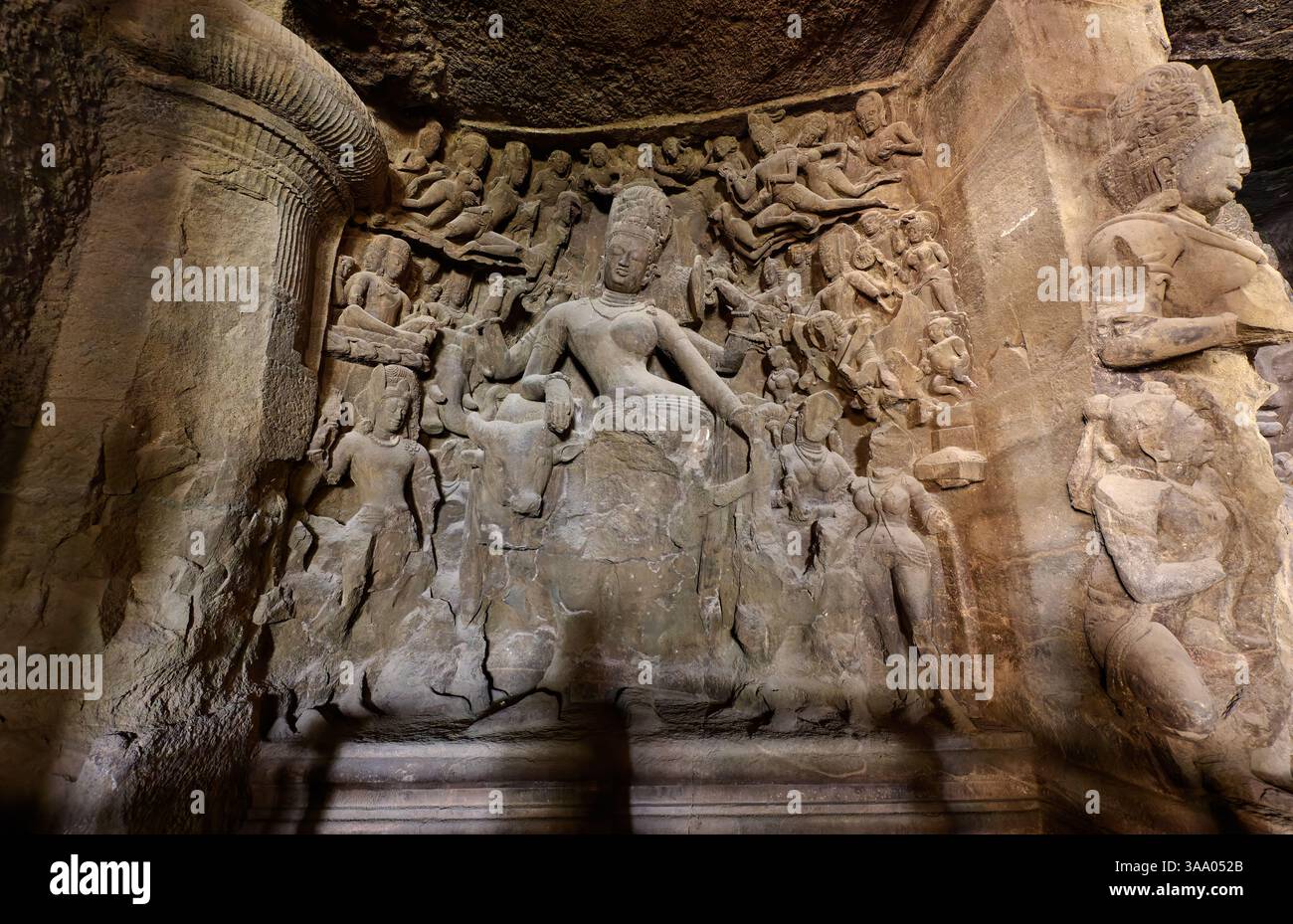 Elephanta caves, Ardhanarishvara, Mumbai, Bombay, India, Asia Stock ...
