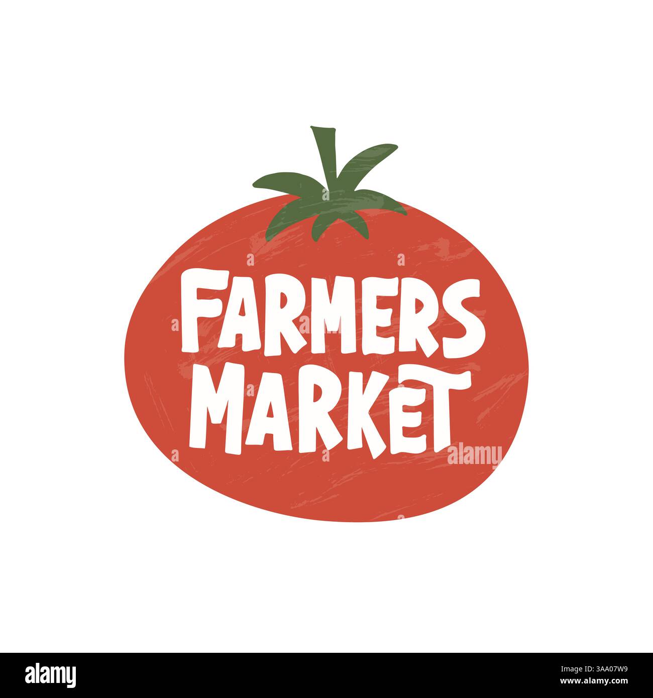 Farmers market tomato illustration with typography Stock Vector Image ...