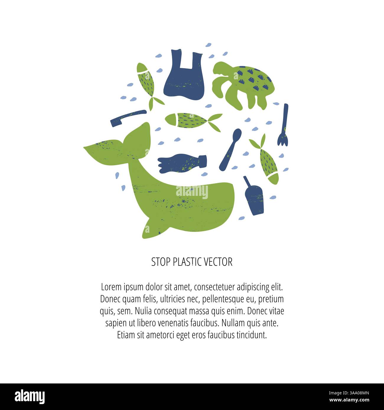 Stop using plastic flat vector banner template Stock Vector Image & Art ...