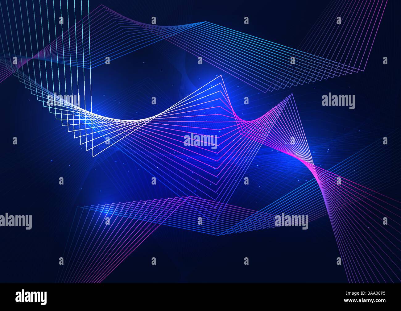 Abstract technology background. Gradient lines show the transmission of ...