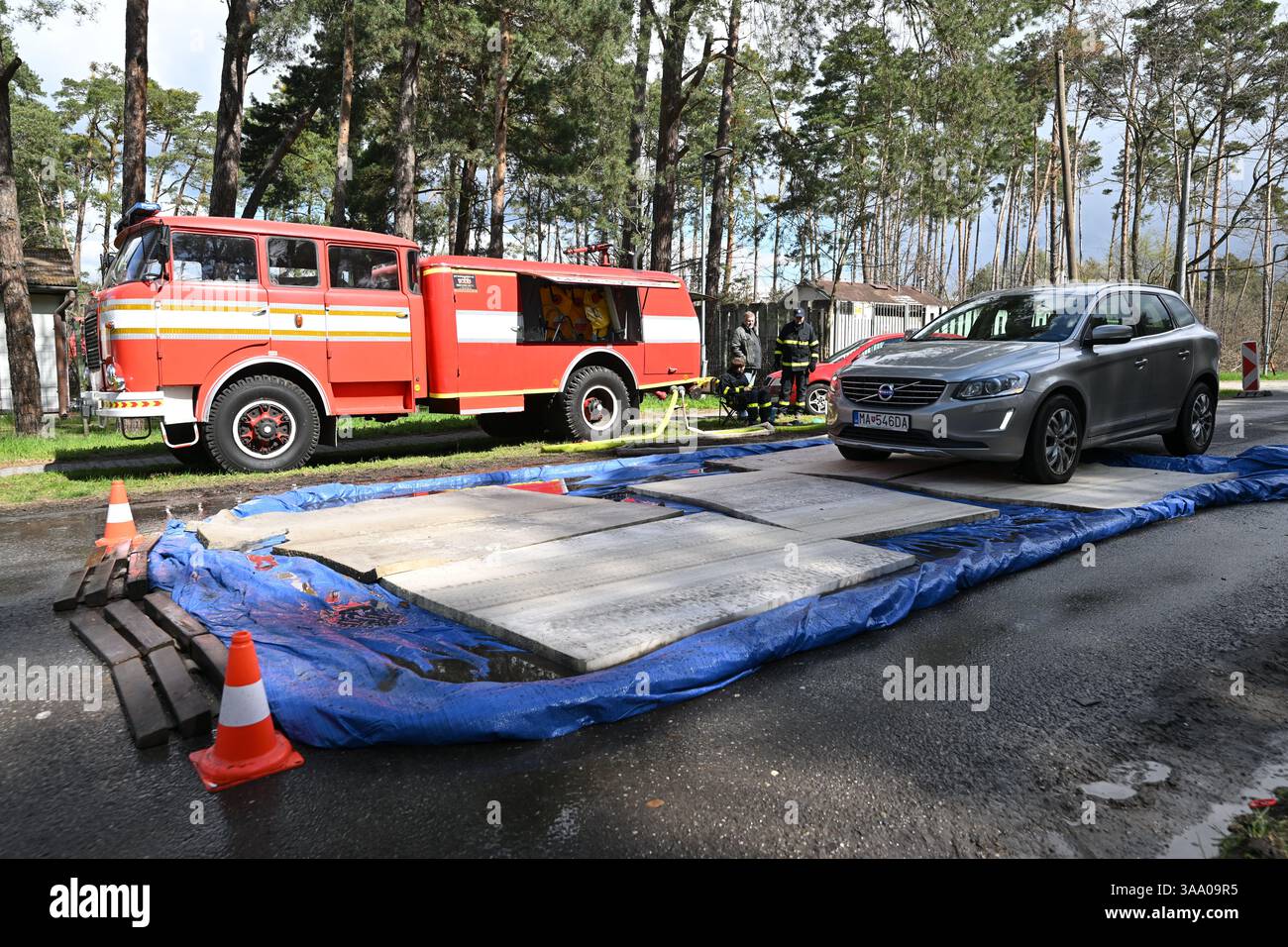 Plavecky Stvrtok, Slovakia. 31st Mar, 2025. Police officers and State ...