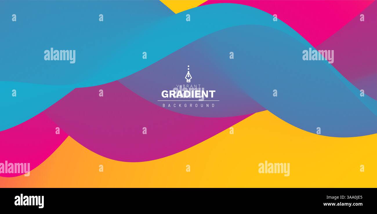 3D abstract wavy background with beautiful gradient colour transition ...