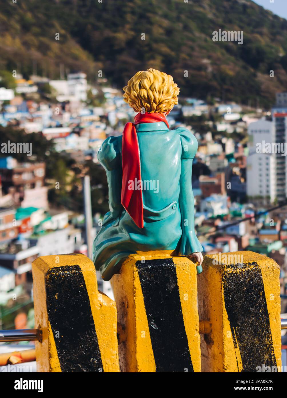 View of Little Prince statue and desert Fox sculpture figure in ...