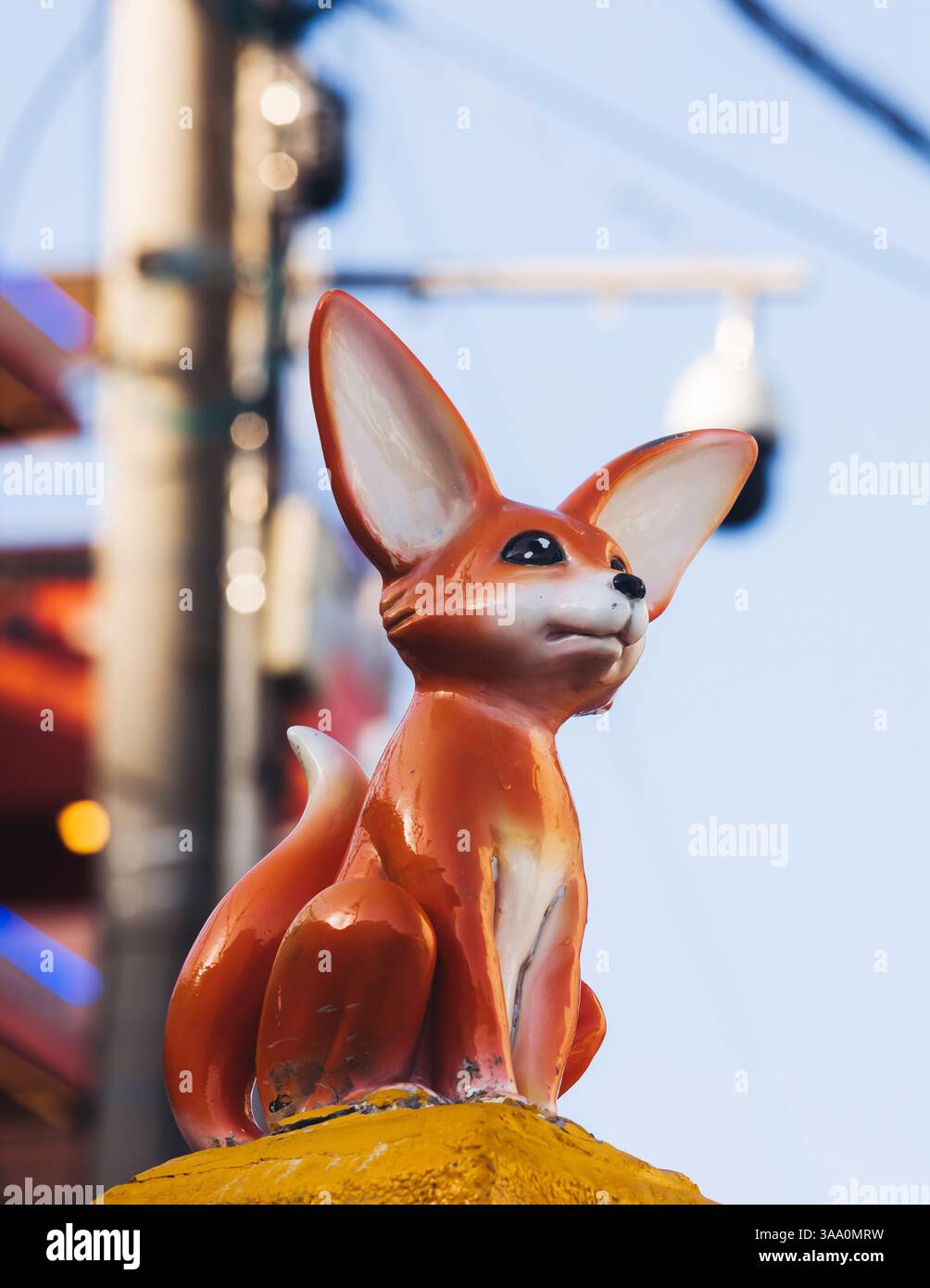 View of Little Prince statue and desert Fox sculpture figure in ...