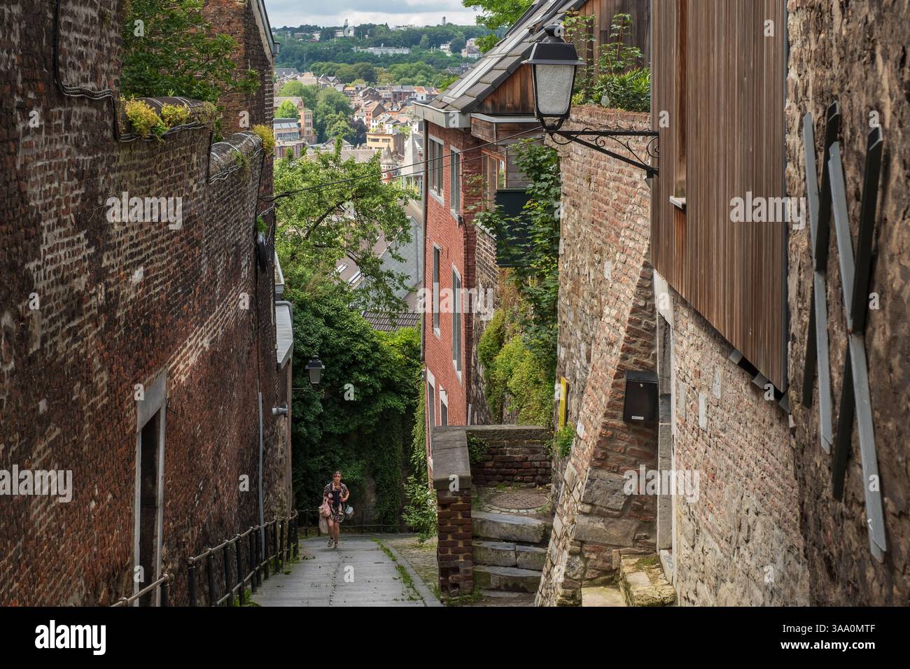 Neighbourhood on the Montagne de Bueren, the famous Liège city ...