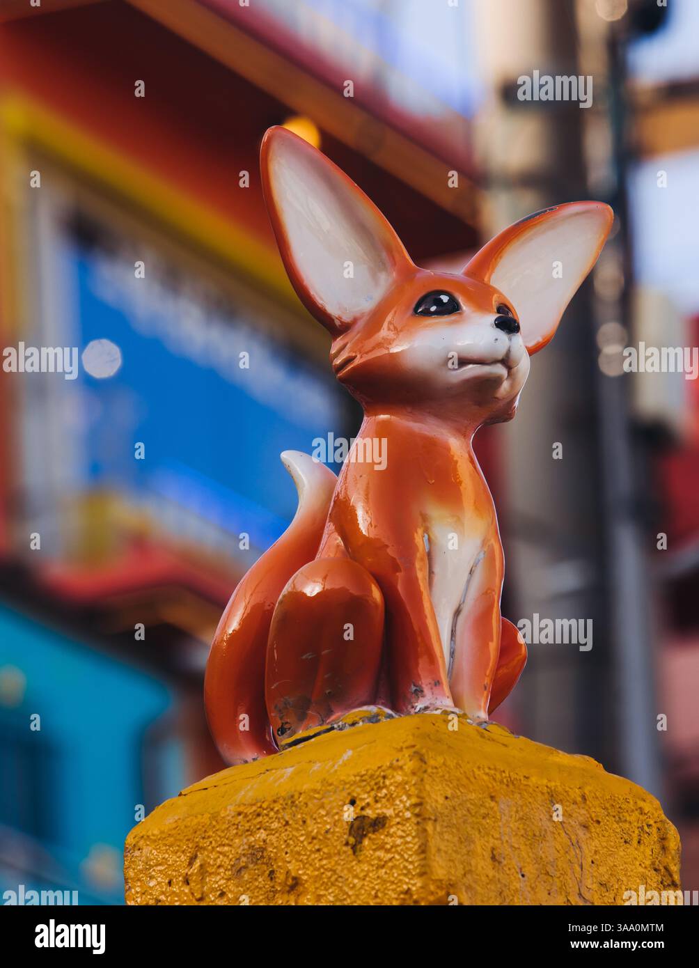 View of Little Prince statue and desert Fox sculpture figure in ...